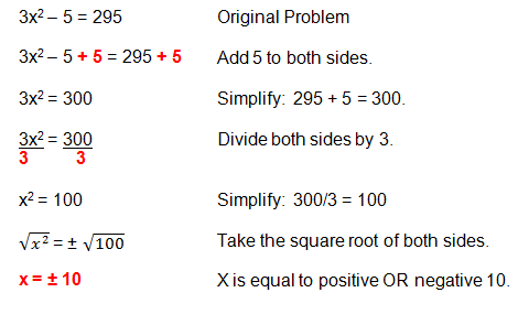Simple Quadratic Equation