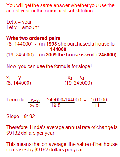 Slope and Rate of Change