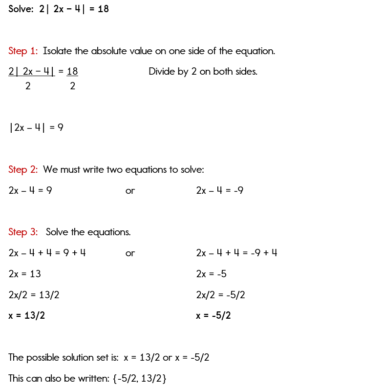 Equations With Absolute Value