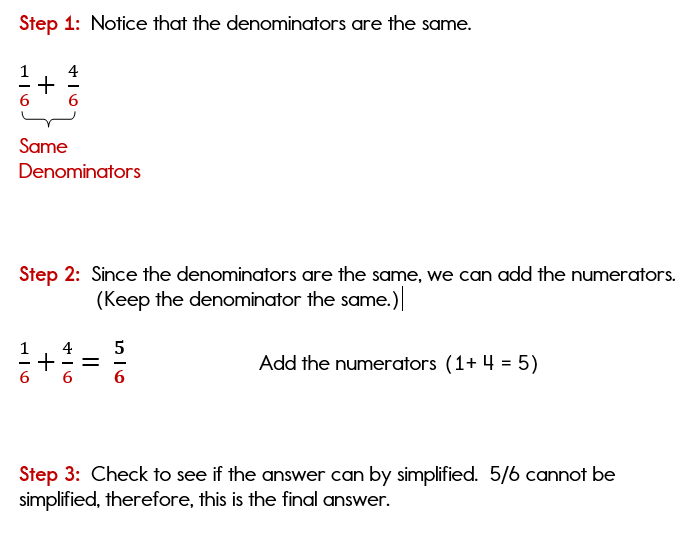 How Do You Add Fractions With Like Denominators
