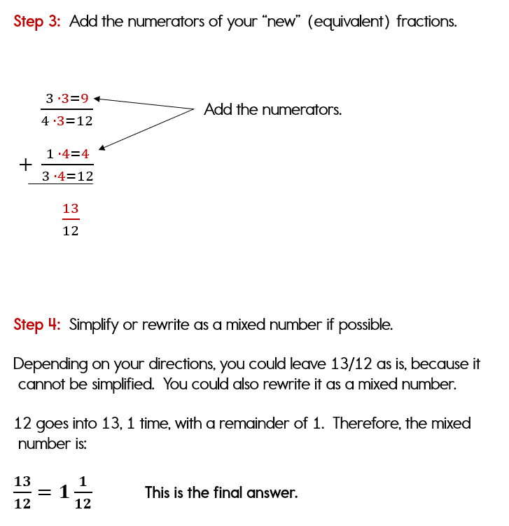 How Do U Add Fractions With Different Denominators Steps How To Add
