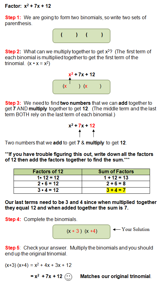 Factoring Trinomials